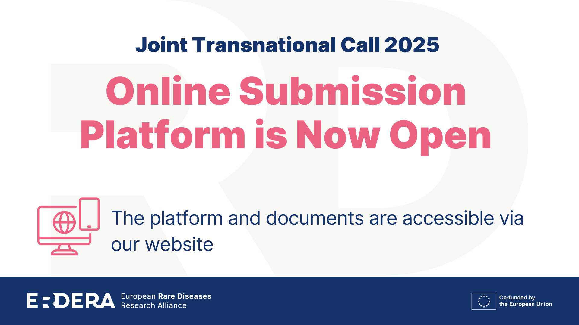 The online submission platform for ERDERA’s Joint Transnational Call 2025 is now live - ERDERA